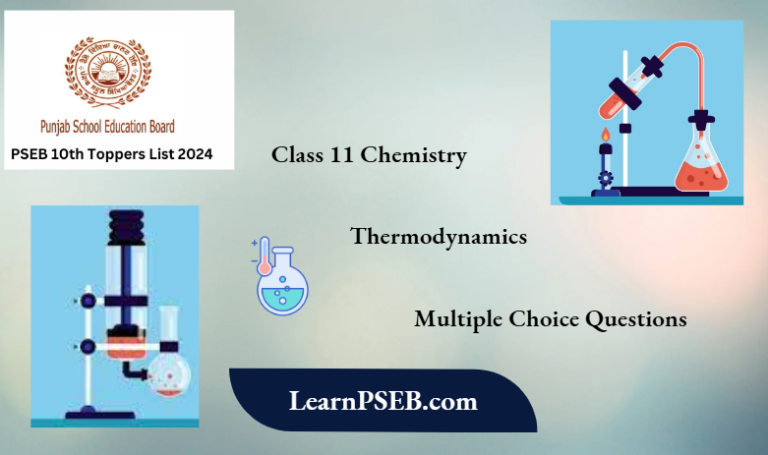 PSEB Class 11 Chemistry Thermodynamics Multiple Choice Questions – Learn PSEB