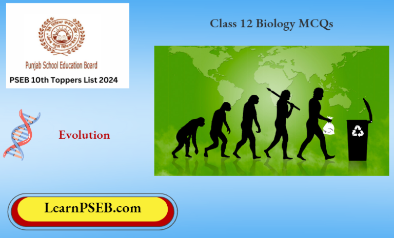 PSEB Solutions For Class 12 Biology Evolution Multiple Choice Questions – Learn PSEB